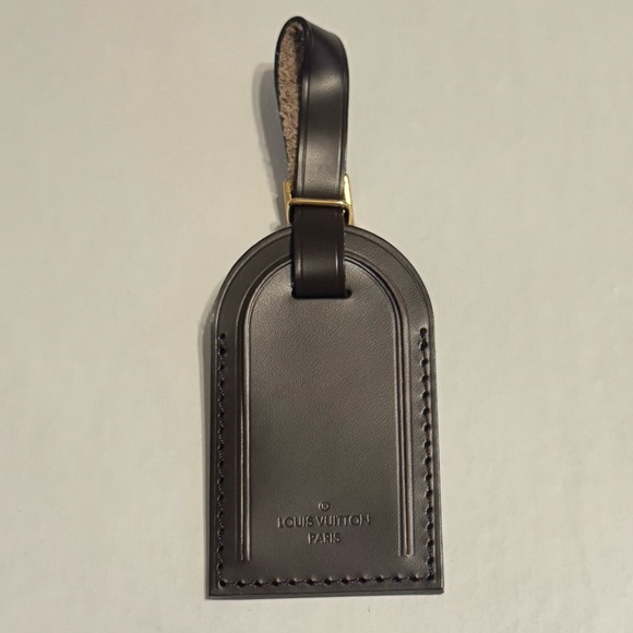 Louis Vuitton | Accessories | Louis Vuitton Brown Leather Bag Tag ...